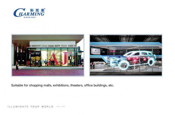 Crashproof See Through LED Screen , Aluminum Transparent LED Storefront